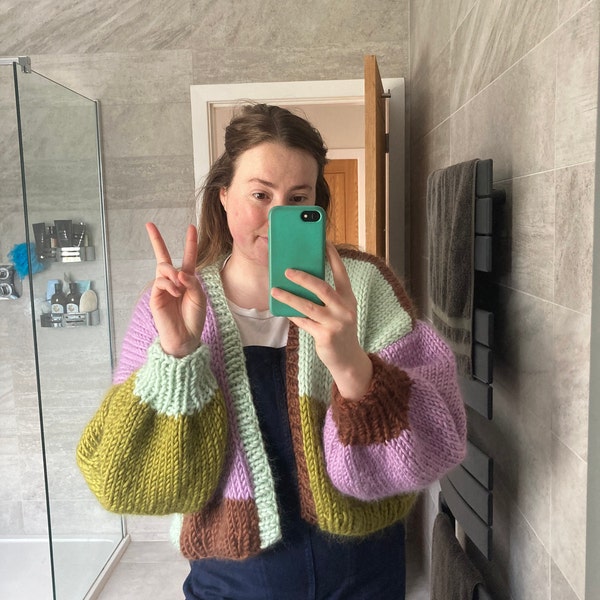 Super Chunky Cardigan Knitting Pattern - the Sherbet Cardi - Etsy