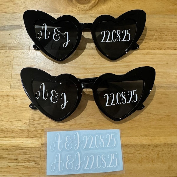 Personalised Sunglasses Sticker, Mr and Mrs Decal, Wedding Sunglasses ...