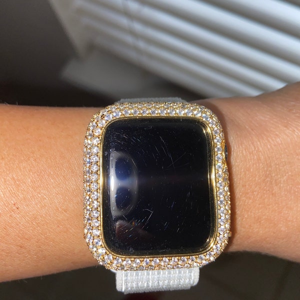 Yellow Gold Bezel Case Lab Diamond Apple Watch Bezel Case Iwatch iPad ...