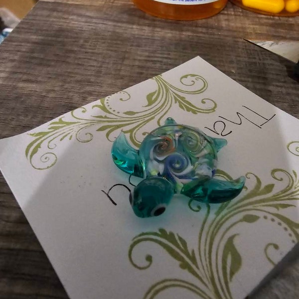 Evil Eye Sea Turtle, Red Spotted Turtle , Hand Blown Glass Sea Turtle ...