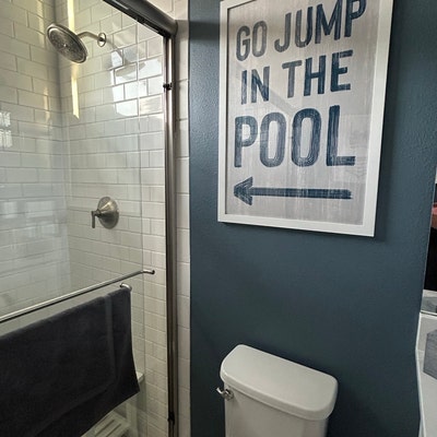 Vintage POOL Sign for Above Door Ocean Blue Sign for Pool With Left ...