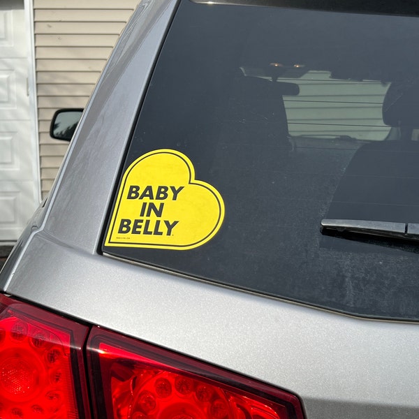 BABY in BELLY STICKER for Car Window. Pregnant on Board Driver. Bump on ...