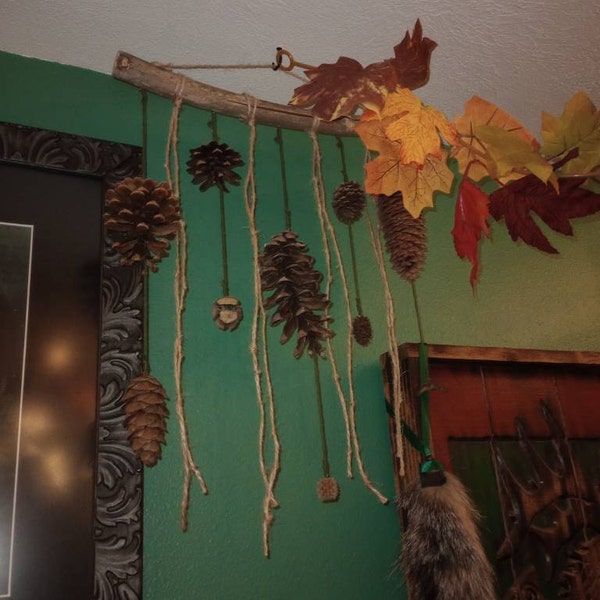 Whimsical Handmade Forest Garland, Natural Trees & Pinecones Custom ...