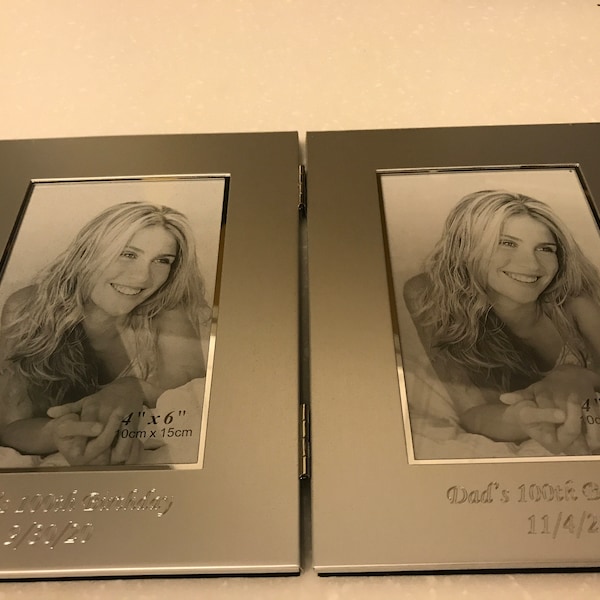 Twin Personalized Photo Frame 4x6 - Engraved Double Picture Frame for ...