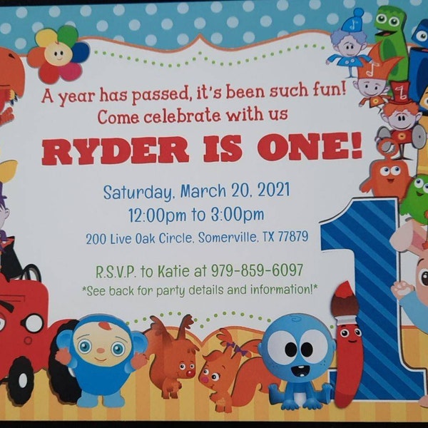 Babyfirsttv 1st Birthday Invitations, Set of 16 PRINTED INVITATIONS - Etsy
