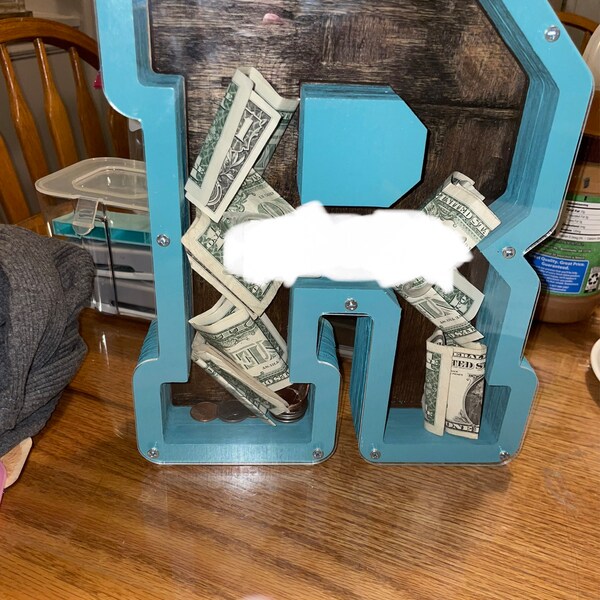 Engraved Coin Bank, Personalized Piggy Bank, Wooden Coin Bank, Kids ...