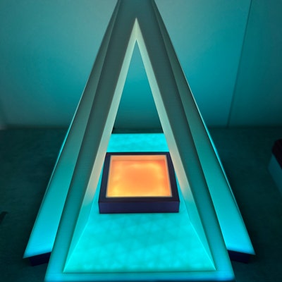LED Table Lamp Pyramid,3d Printed Modern Desk Lamp With Color Changing ...