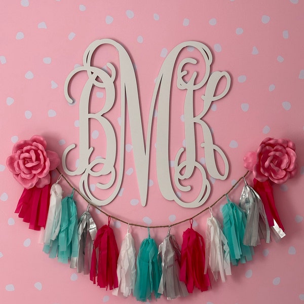 Wooden Monogram - Monogram Wall Hanging - Wedding Monogram - Wooden ...