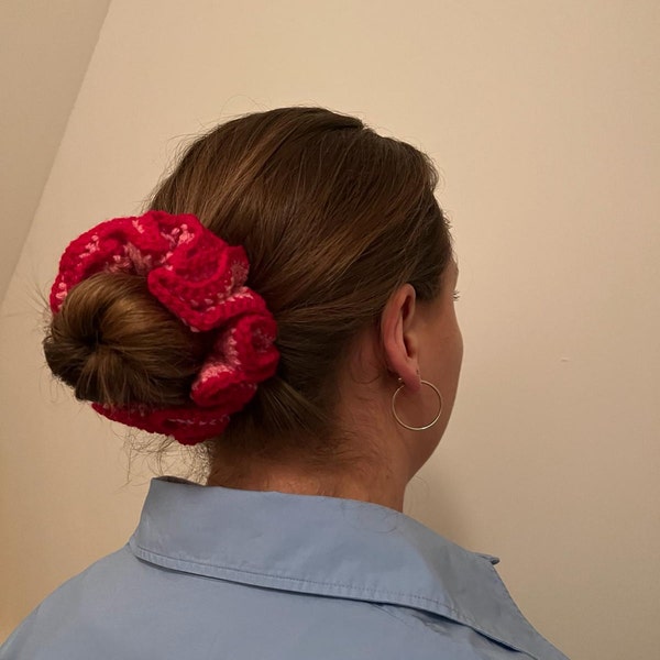 Jumbo Two Colour Handmade Crochet Scrunchie - Etsy