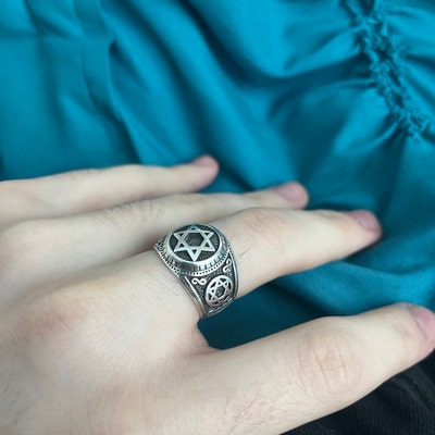 Star of David Ring 925 Sterling Silver Infinity Sacred Symbols Talisman ...