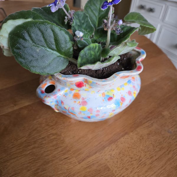 Medium Ceramic Violet Pot (kaleidoscope) - Etsy
