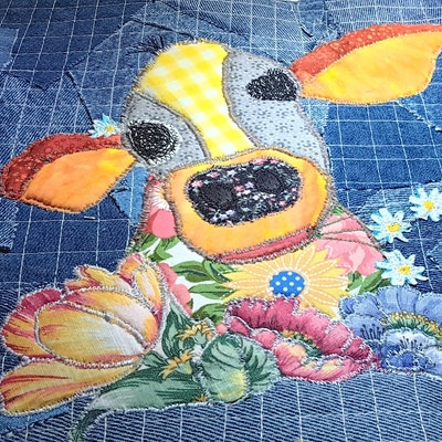 Cow Applique Pattern Daisy a Adorable Scrappy Dairy Farm Animal Scrap ...