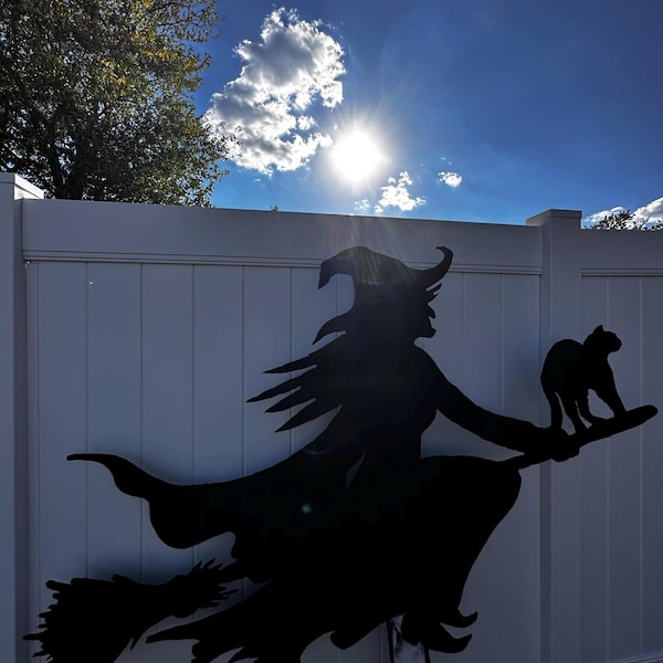 4ft Tall Flying Witch on Broom Template When Made. Printable Trace and ...