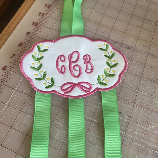 ITH Bow Holder With Floral Frame- Digital Download - Etsy