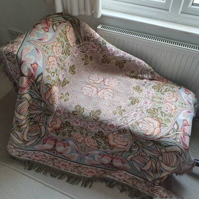 Art Deco Throw Blanket Floral Throw Blanket Tapestry Throw Flower Throw ...