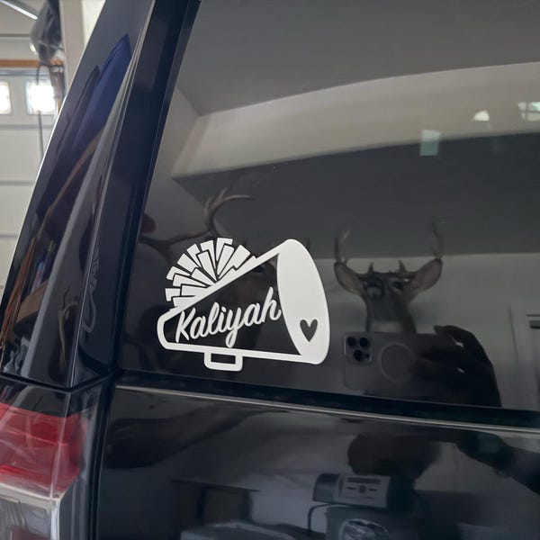 Personalized Cheer Car Decal • Cheerleader Decal With Name • Custom ...