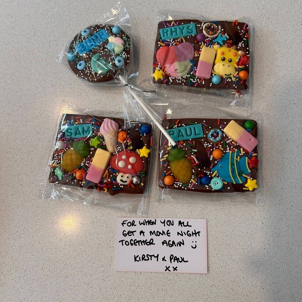 Custom Chocolate Lollies • Lolly Party Favours • Personalised Party ...