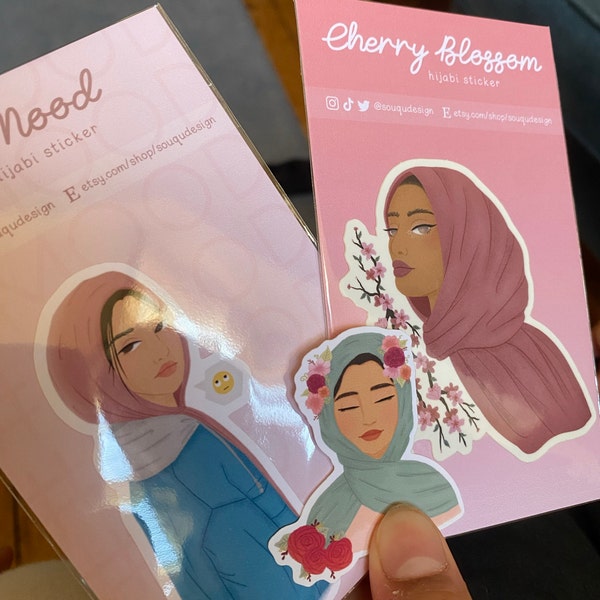 Flower Hijabis | Die Cut Sticker Series | Cute Hijabi Stickers ...