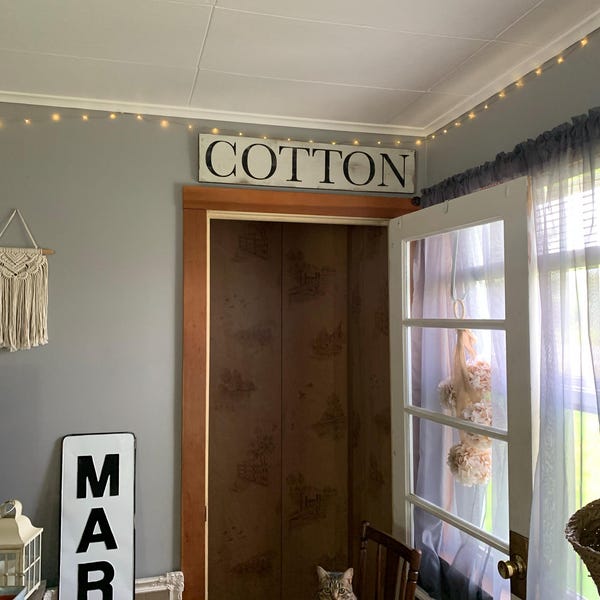 Cotton Sign / You Pick Size /farmhouse Sign / Hand Painted Distressed ...