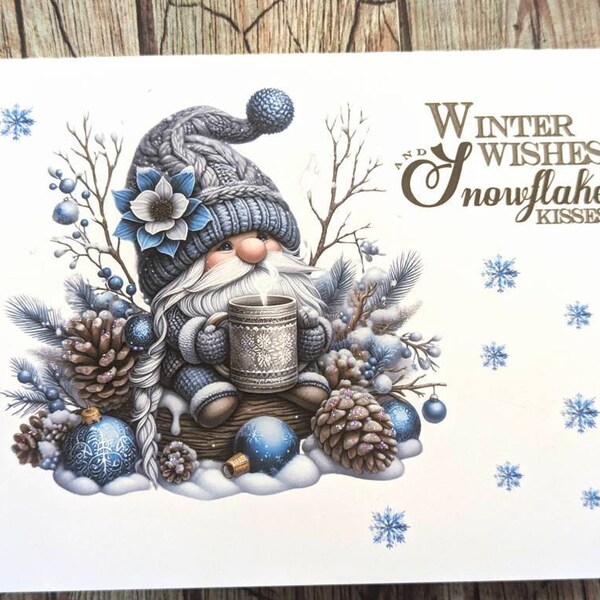 Whimsical Blue Gnome Clipart Bundle Png, Blue Gnome Clipart, Christmas ...