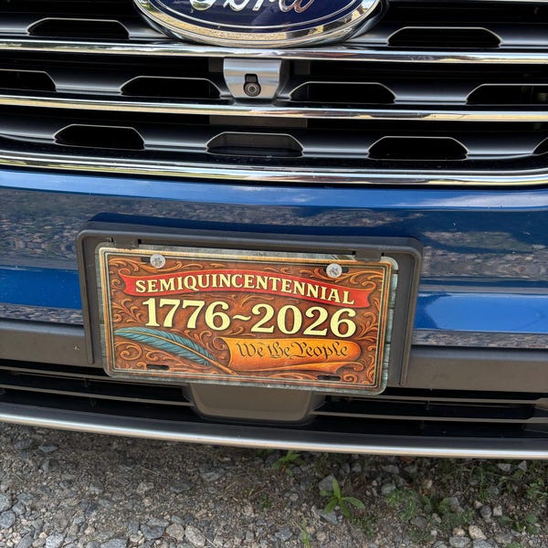 250th Anniversary License Plate: Patriotic USA Semiquincentennial ...