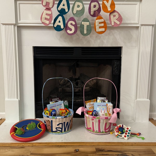 Personalized Hand Painted Easter Basket - Etsy