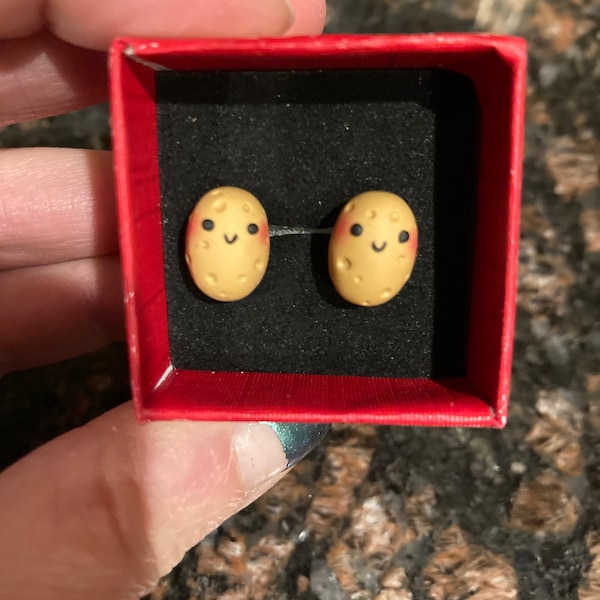 Potato Earrings Secret Santa Gift Kawaii Potato Studs Vegan Earrings ...