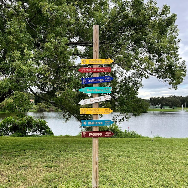 Direction, Mileage, Destination Outdoor Beach Signs - Custom Carved ...