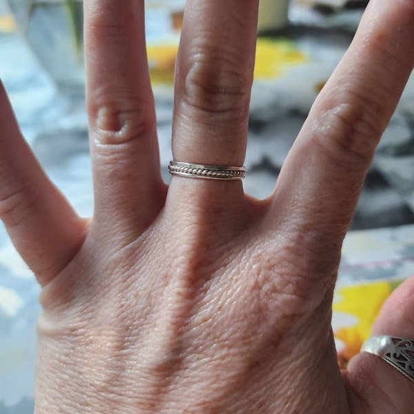 Silver Stacking Ring Set,textured Ring Set,textured Rings,faceted Ring ...