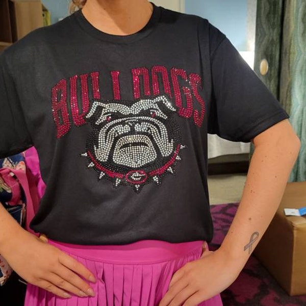 Hart County Bulldogs Spirit Wear Rhinestone Shirt - Etsy