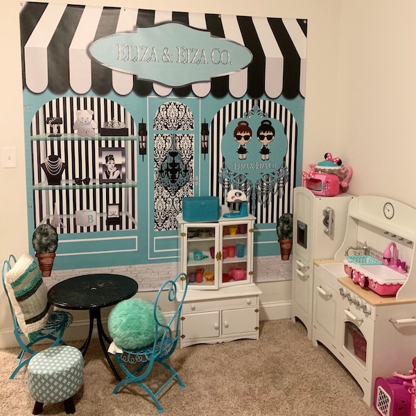 DIGITAL FILE Paris Blue Store Backdrop, Birthday Party, Store Backdrop ...