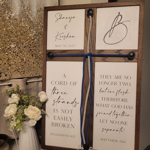 Custom Trinity Braid for Unity Ceremony, Personalized Wedding Rustic ...