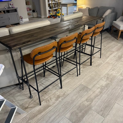 Wooden Sofa Bar Table, Industrial Wood Bar Table Buffet Table ...