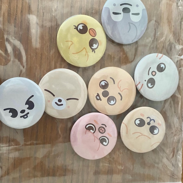 SKZOO Stray Kids Pinback Buttons | Pins | Kpop Badges | Cute Animal Magnets | Member Set | Merch ...