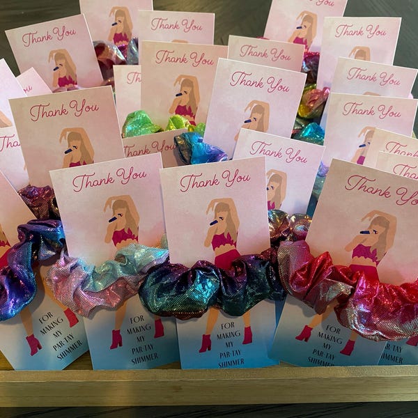 Printable Scrunchie Card Par-tay Favor T Swift Eras Party Theme Purple ...