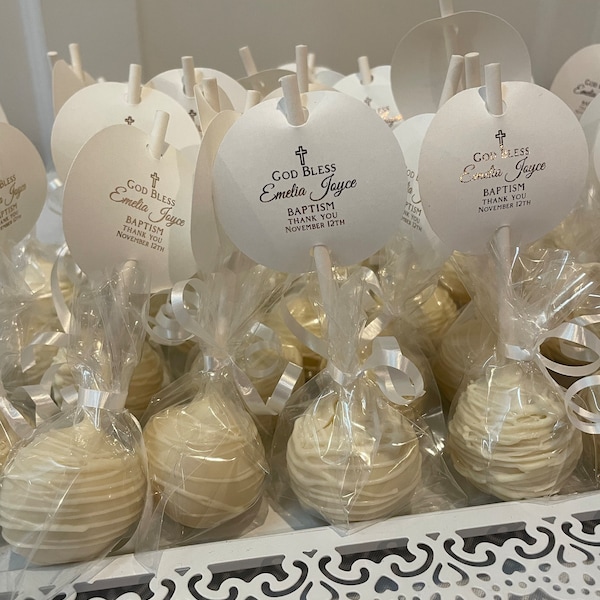 Gold Foil Cake Pop Tags: Baptism, Communion, Confirmation, 2" Size - Etsy