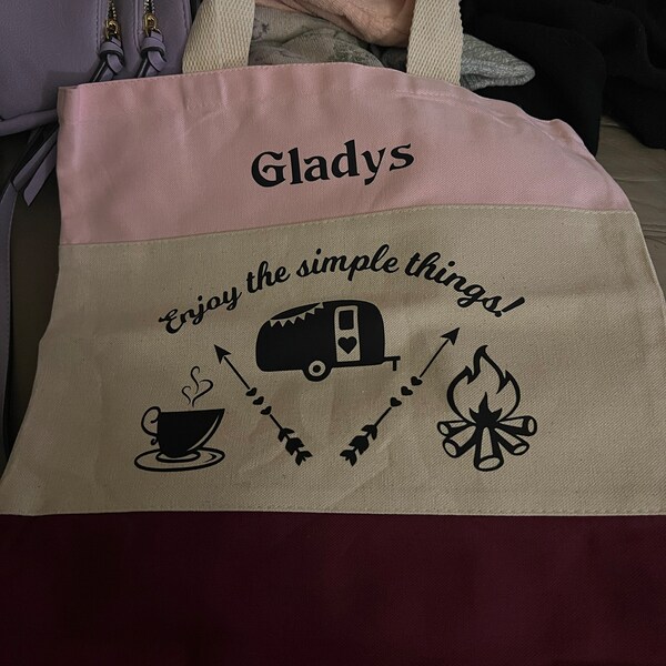 Camping Tote With Camping Queen Design, Camping Lover Tote ...