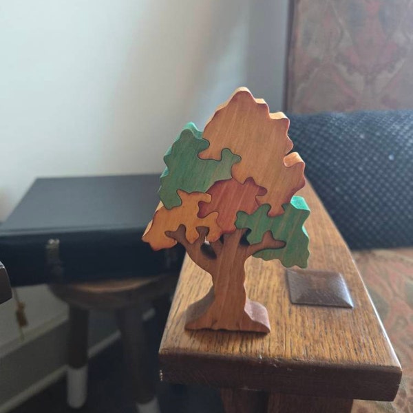 Fall Tree , Art Puzzle ,handmade , Wooden Puzzle , June Burns , Tree ...