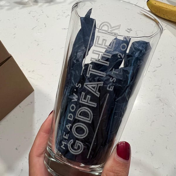 Personalized Godfather Beer Glass - Engraved Pint Glass, Godfather ...