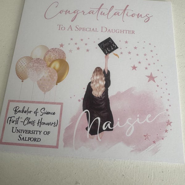 Luxury Graduation Congratulations Card for Daughter for Masters, Phd ...
