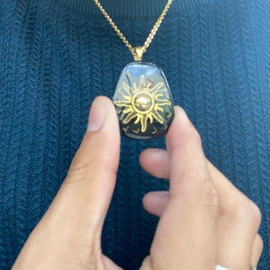 Orgone Pendant Necklace Silver Zodiac Wheel Sun and Moon | Etsy