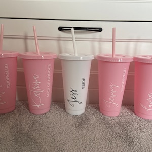 Hen Party Bridesmaid Personalised Name Cold Cup 24oz Starbucks Cup With ...