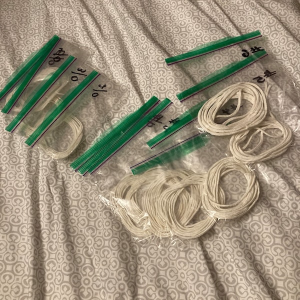 Square Braided Cotton Wick Candle Wick, ALL SIZES AVAILABLE 6/0, 5/0, 4 ...