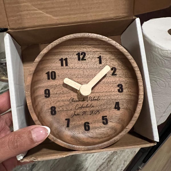 Walnut Wood Clock, Birch Plywood Clock, Unique Table Clock, Artisanal ...
