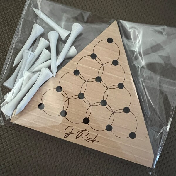 Personalized Triangle Peg Jump Game / Golf Tee / Solitaire/ Gift ...