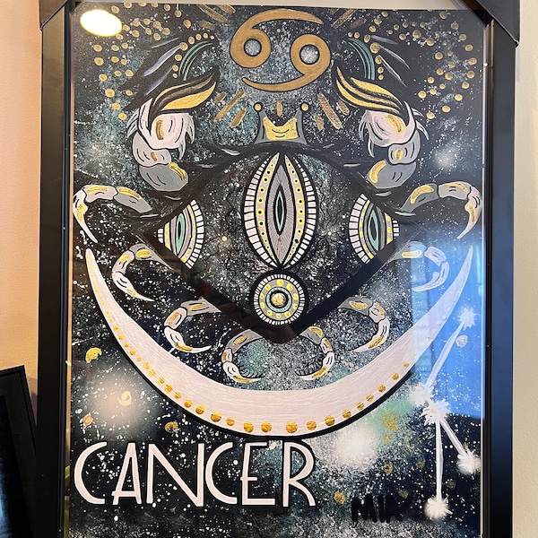 Cancer Zodiac Signs Astrology Colored Painting Prints With or Without ...
