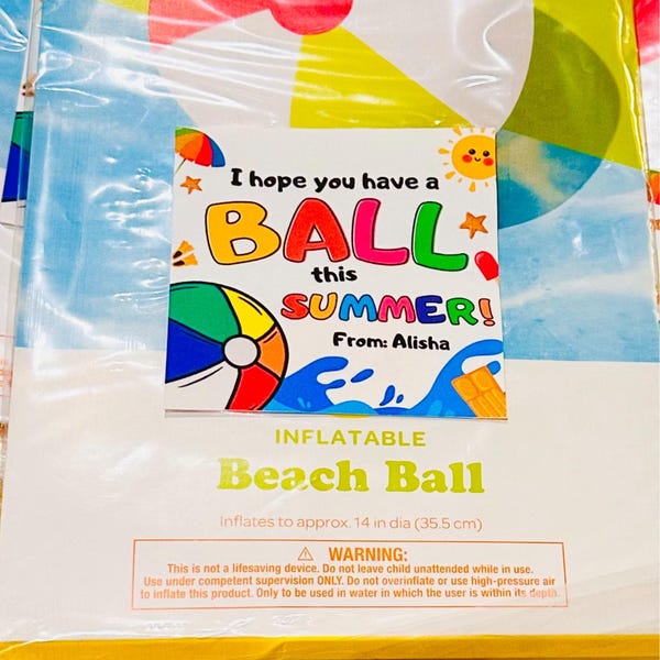 Beach Ball Gift Tag, End of School Year Gift for Students, Last Day of ...