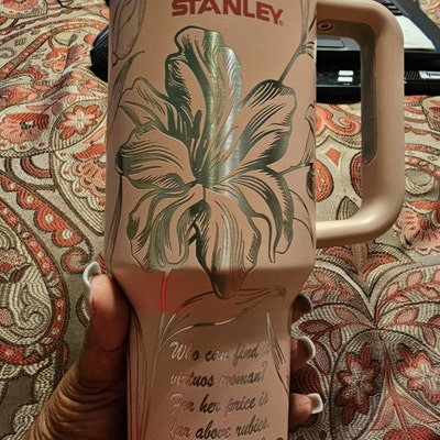 Laser Engraved Stanley 40oz Travel Tumbler With Handle Full Wrap ...
