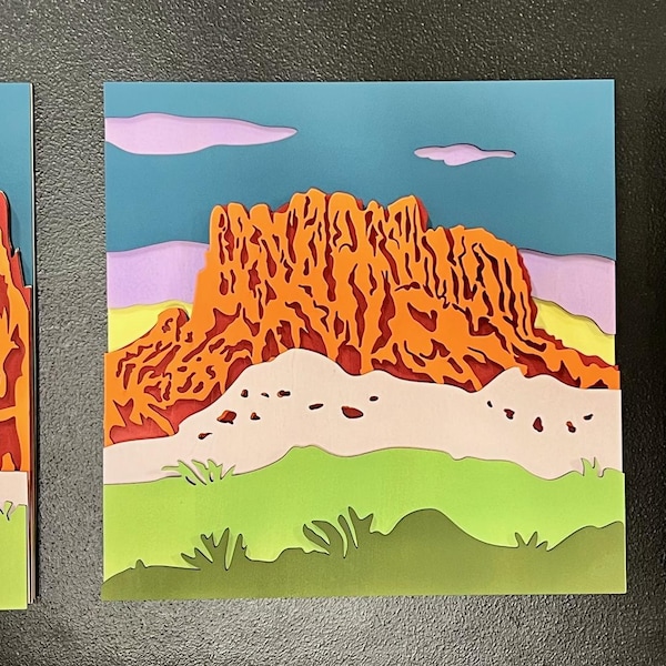 Arizona Desert Shadow Box SVG: Southwest Landscape Papercut Template - Etsy