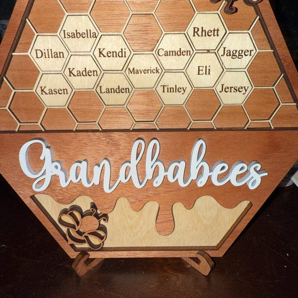Personalized Bee Hive Family Tree Plaque: Custom Grandparent Gift ...